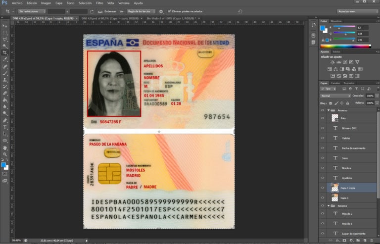 Plantilla de DNI español editable [PSD]