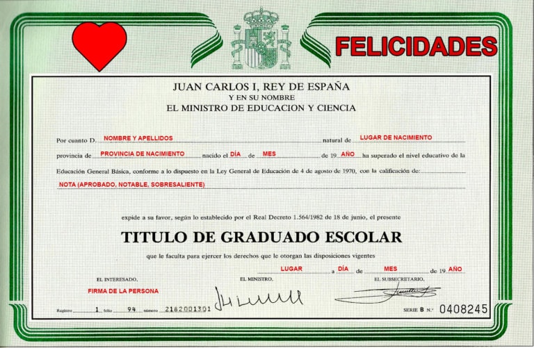 Plantilla de graduado escolar para imprimir [PSD]